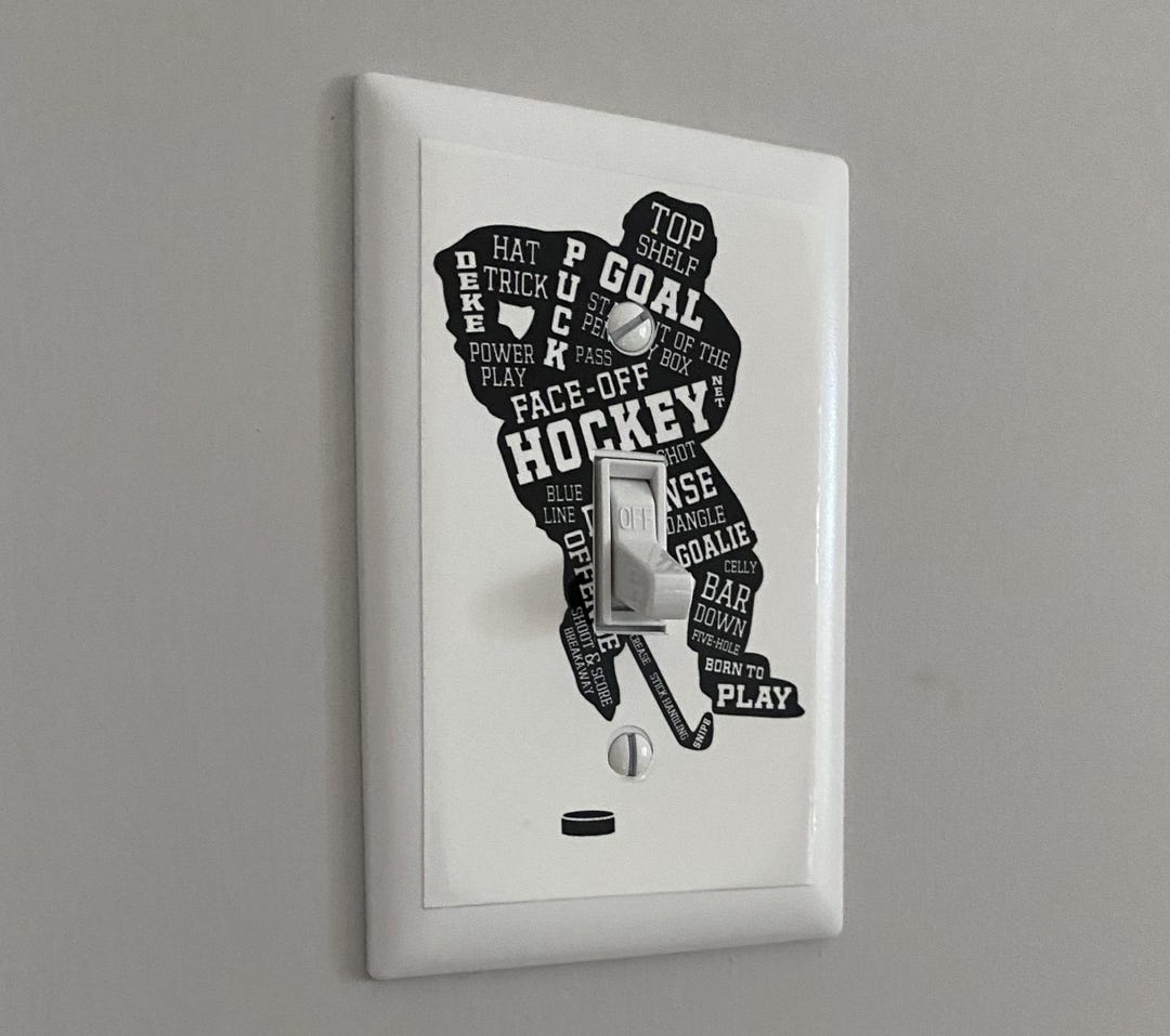 Hockey Light Switch Cover Decal: Sports Room Decor - Etsy
