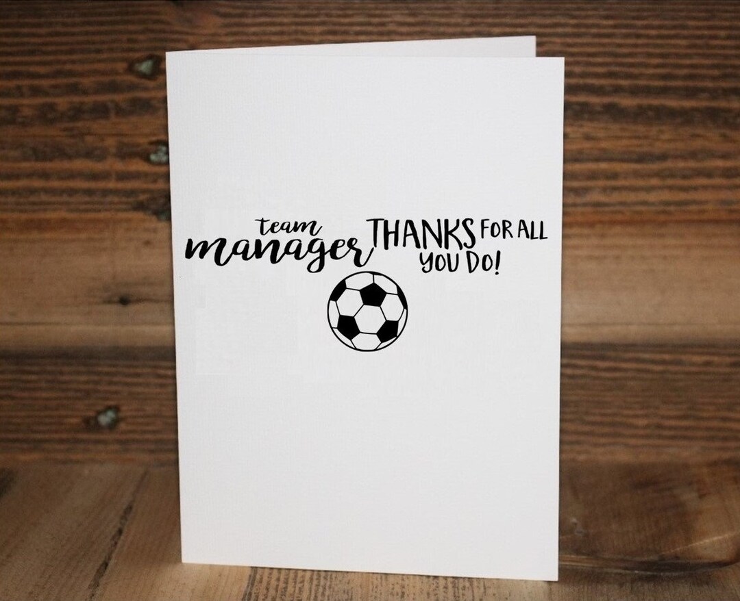 Soccer Team Manager Card, Fun Thank You Card, Cool Greeting Card, End ...