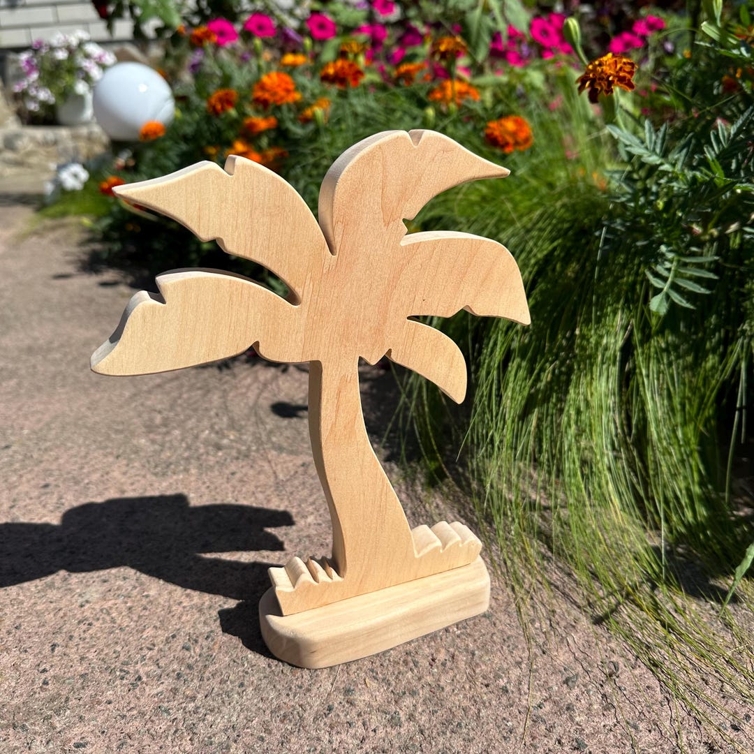Wooden Palm Tree Toy, Wood Tree Palm for Kids, Tropical Decoration ...
