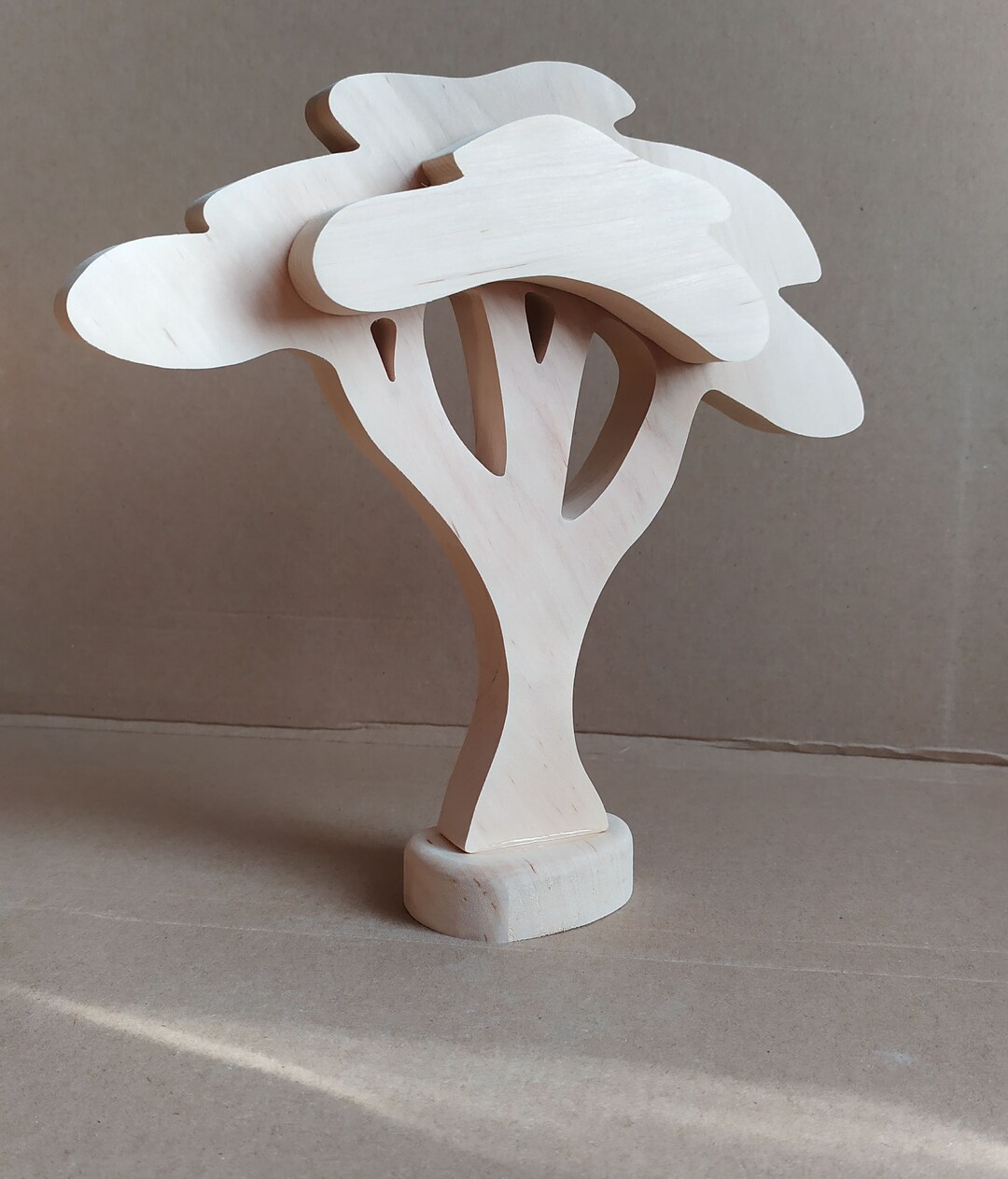 Big Wooden Tree Figurines, Wooden Tree Toy, Waldorf Wood, Ever Green ...