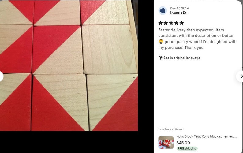 Kohs Block Test Kohs Block Schemes Wooden Koh's Block - Etsy UK