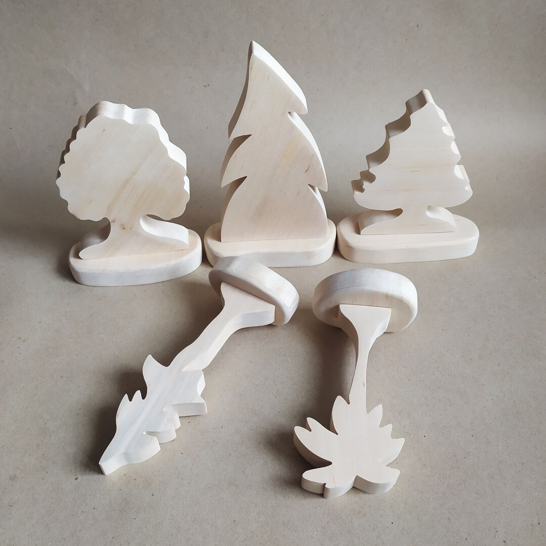 5 Wooden Trees, Wooden Tree Toy, Toy Tree Wooden Tree Open Ended Toys ...