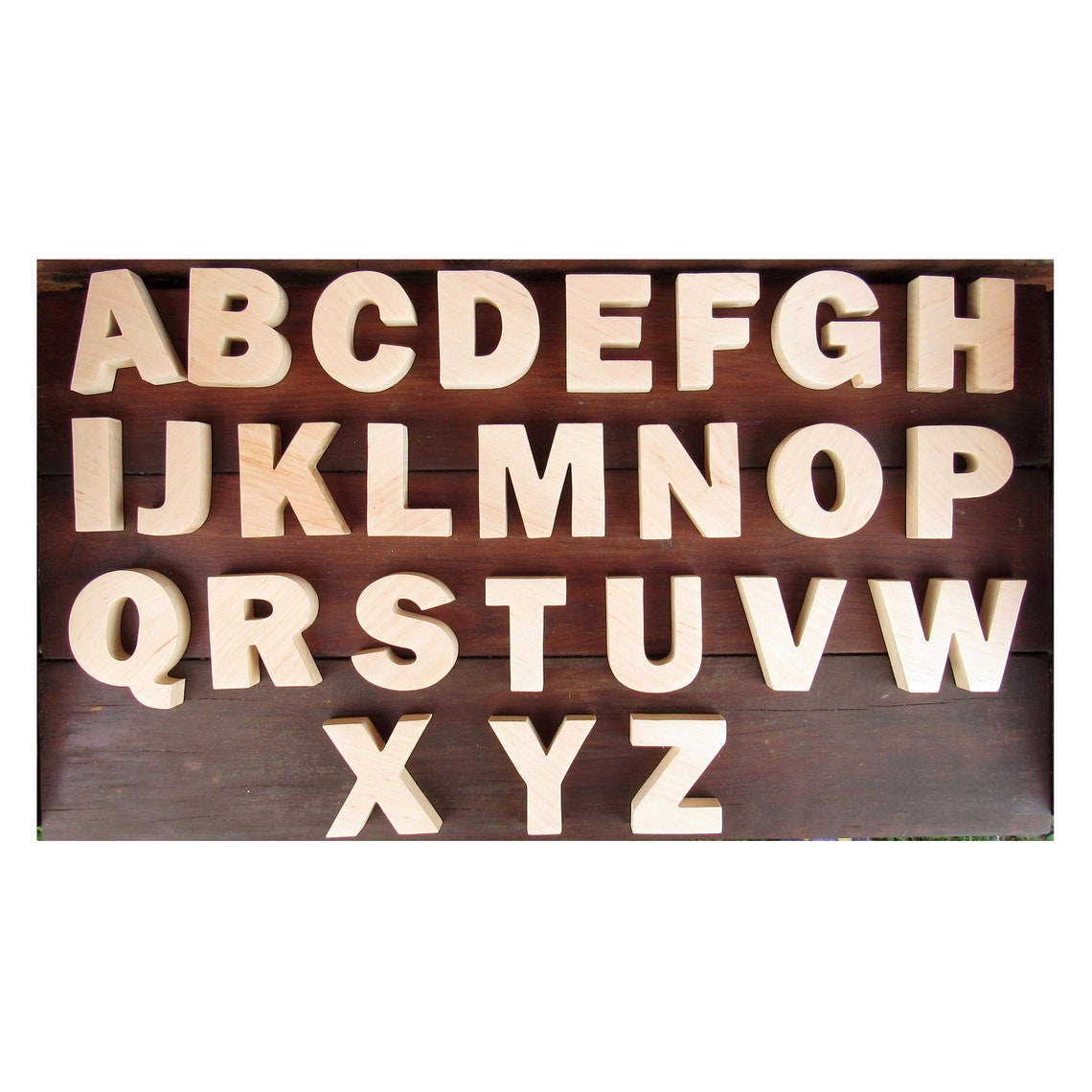 Magnetic Wooden Alphabet Letters Wooden Alphabet Wooden - Etsy