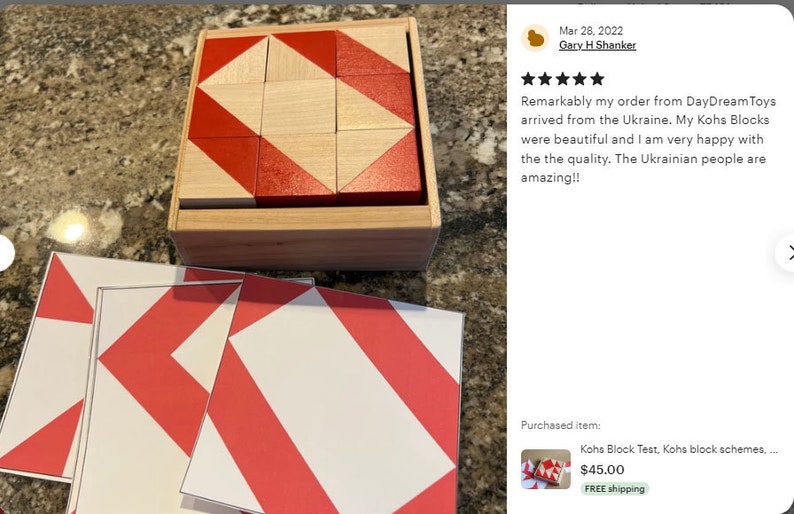 Kohs Block Test Kohs Block Schemes Wooden Koh's Block - Etsy UK