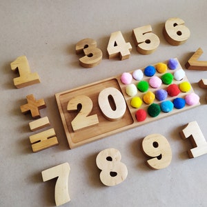 Wooden Number Board Math Number Wooden Trays Montessori - Etsy