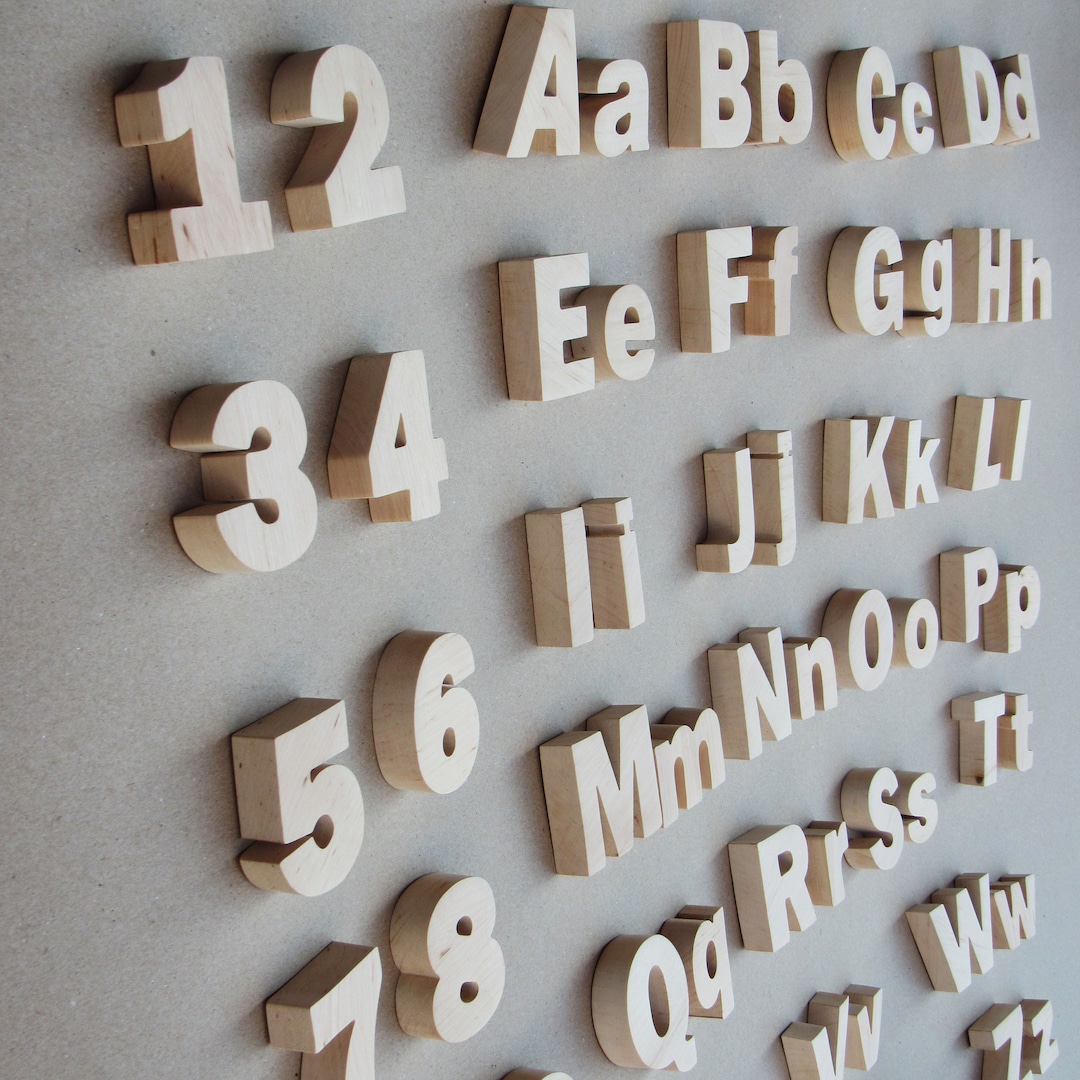 Magnetic Wooden Letters and Numbers, Magnetic Alphabet, English ...