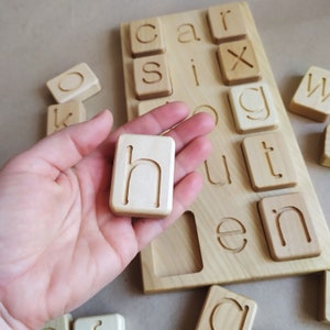 Wooden Cvc Board, Cvc Word Activity, Cvc Word Board, Wood Cvc, Cvc Word ...