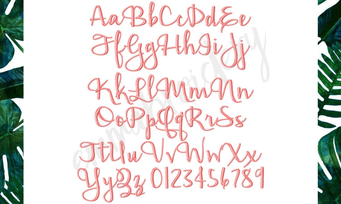Gigi Script 1" 2" 3" - Calligraphy Embroidery Font - 3 Sizes - Machine ...