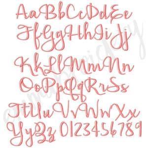 Gigi Script 1" 2" 3" - Calligraphy Embroidery Font - 3 Sizes - Machine ...