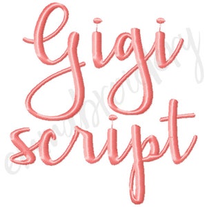 Gigi Script 1" 2" 3" - Calligraphy Embroidery Font - 3 Sizes - Machine ...