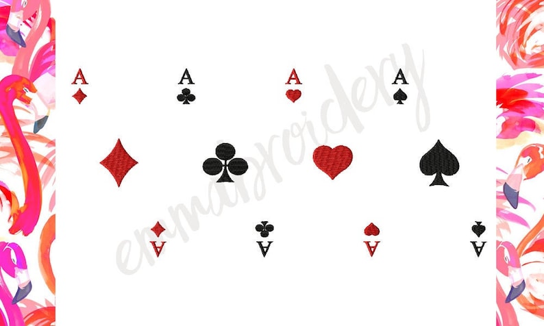 Aces Playing Card Machine Embroidery Design 4 5 - Etsy