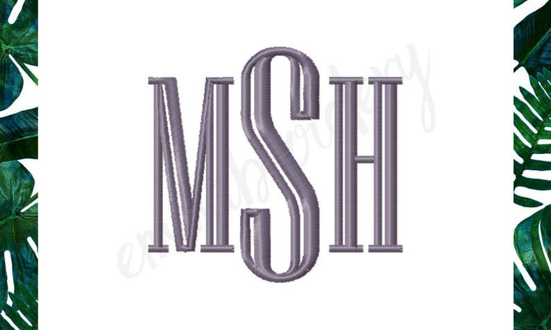 7 Sizes Engraved Monogram Machine Embroidery Font - 1" 1.5" 2" 2.5" 3 ...