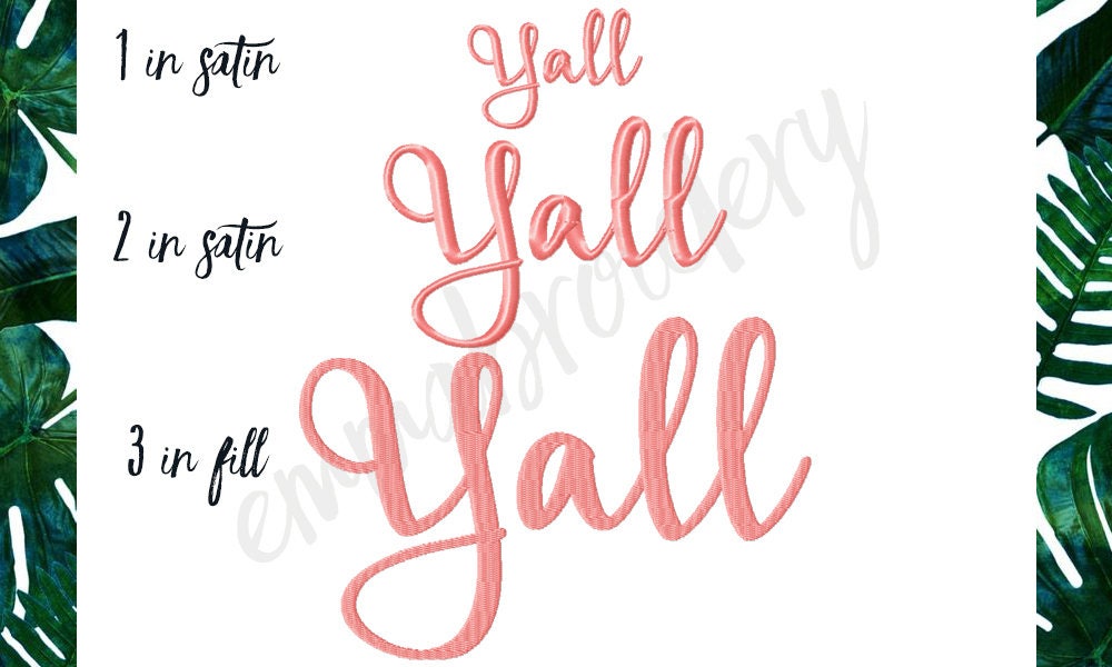 Gigi Script 1" 2" 3" - Calligraphy Embroidery Font - 3 Sizes - Machine ...