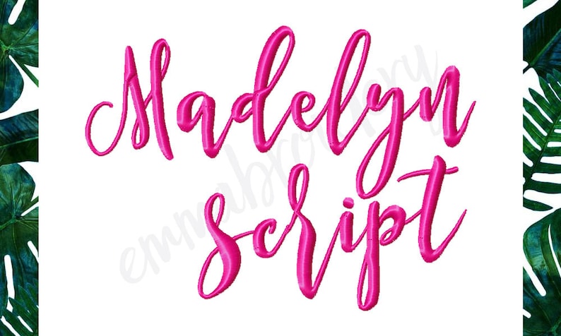 Madelyn Script 1" 2" 3" 4" - Calligraphy Machine Embroidery Font ...