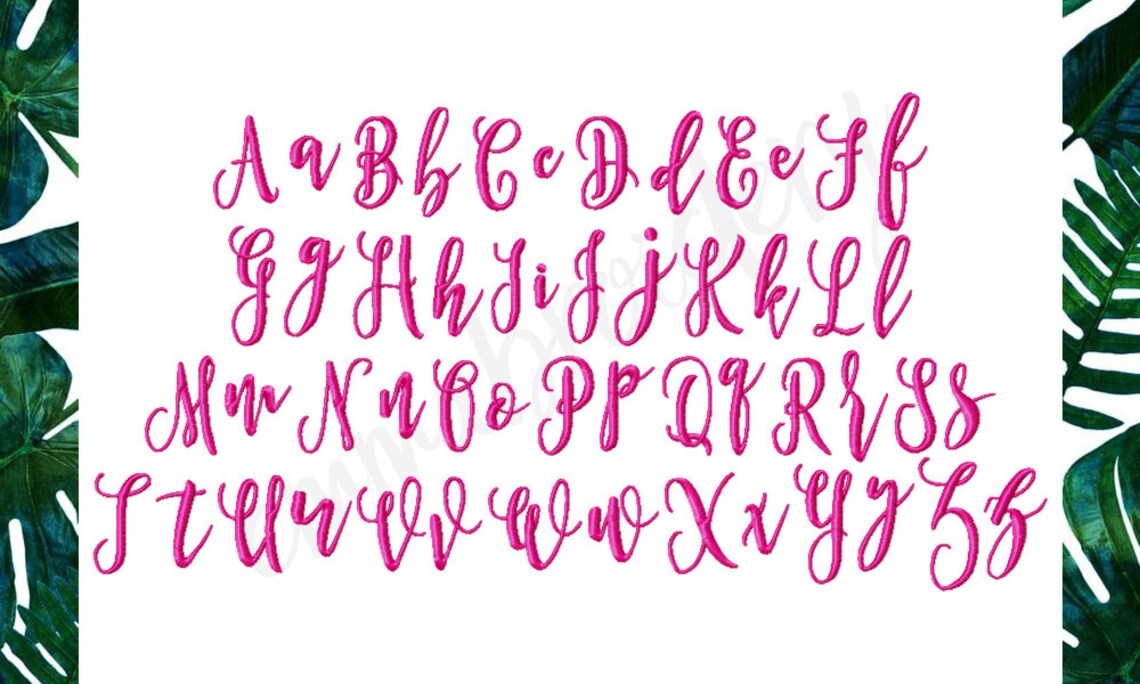 Madelyn Script 1" 2" 3" 4" - Calligraphy Machine Embroidery Font ...