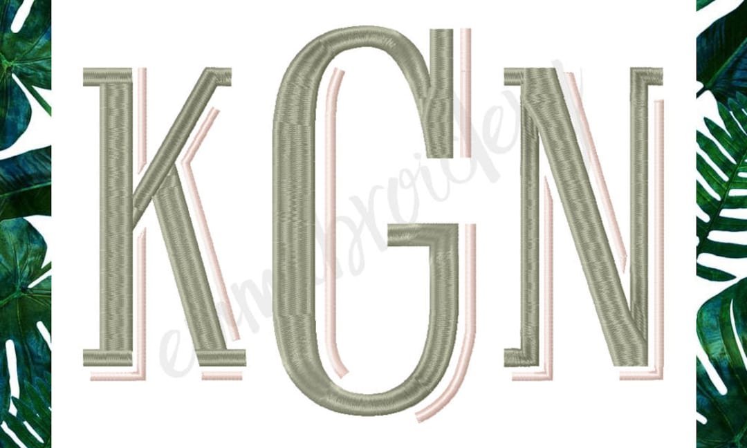 8 Sizes - Large Sloan Shadow Monogram Font - Block Letters Machine ...