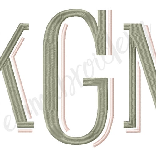7 Sizes Sloan Shadow Monogram Font Block Letters Machine - Etsy