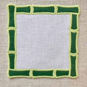 Bamboo Square Applique | 5" | in the Hoop ITH Cocktail Napkin Coaster ...