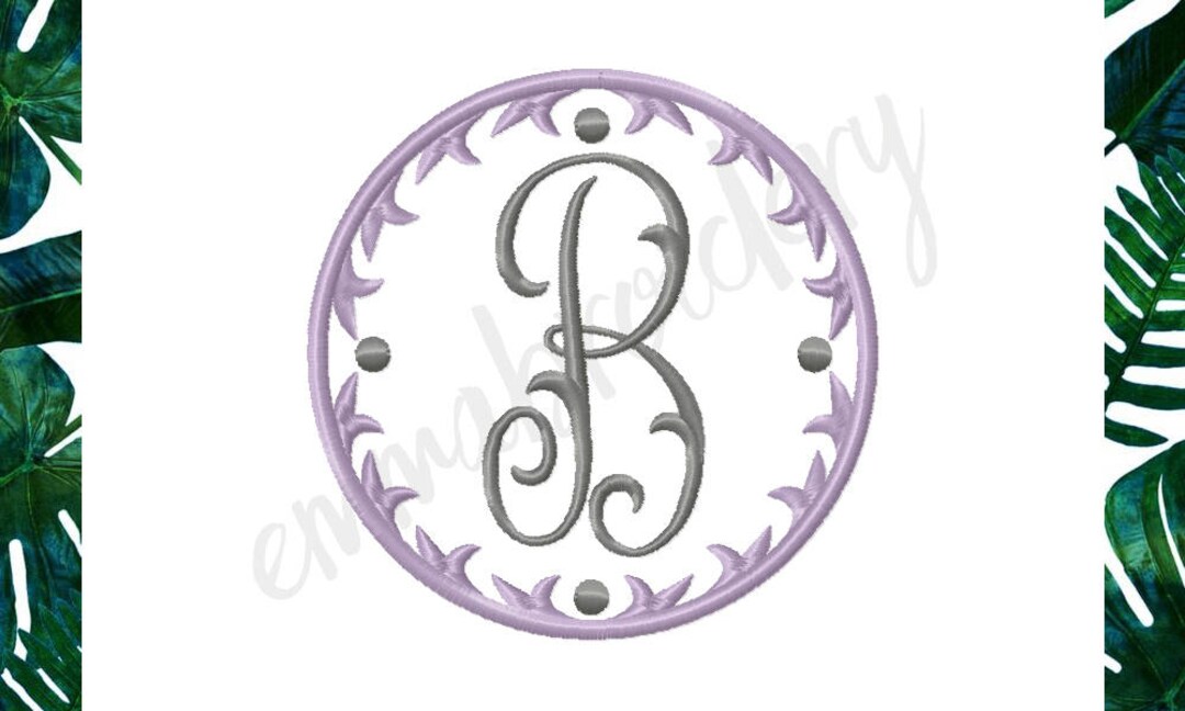 Fishtail Monogram Frame - 6 Sizes - 3" 4" 5" 6" 7" 8" - Instant ...