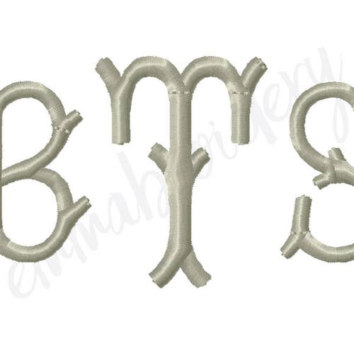 5 Sizes Branches Monogram Machine Embroidery Font 1 - Etsy