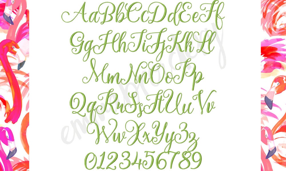 Eloise Script 1" 2" 3" - Calligraphy Machine Embroidery Font - Instant ...