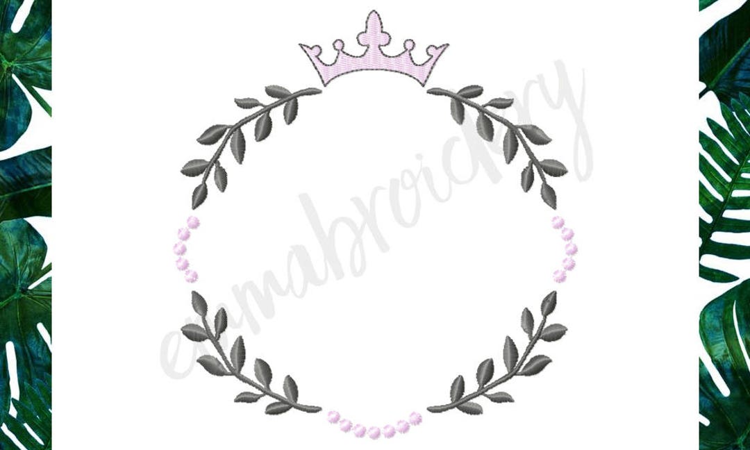 Heirloom Crown Monogram Frame - Princess Wreath Blank Monogram Machine ...