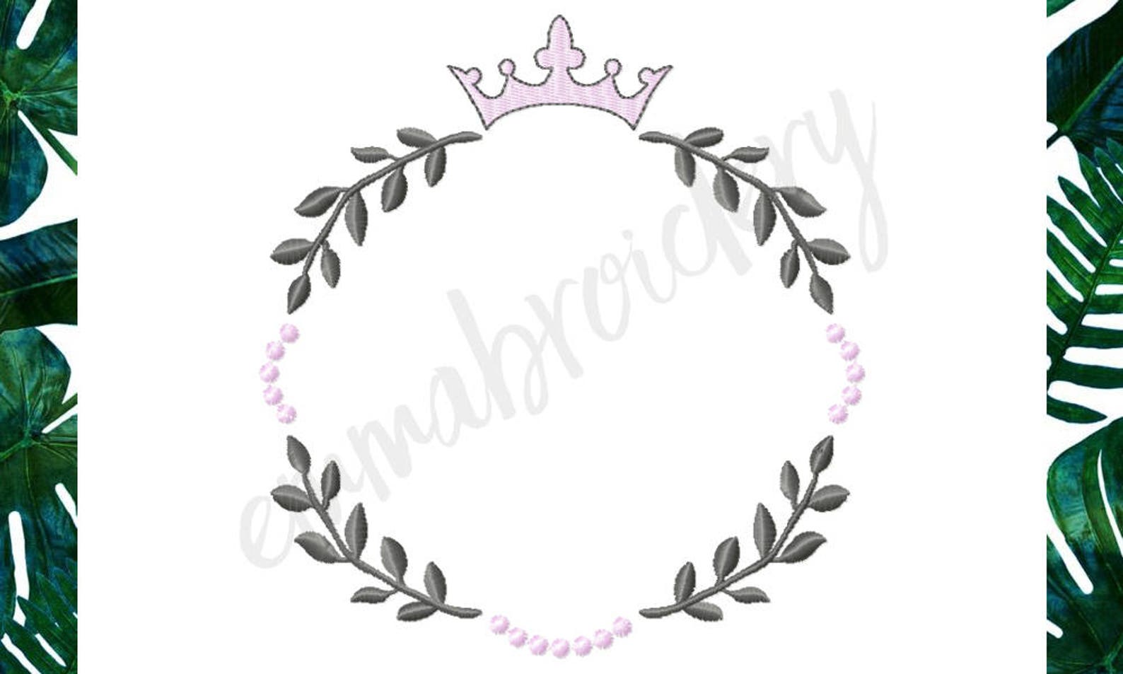 Heirloom Crown Monogram Frame Princess Wreath Blank Monogram - Etsy