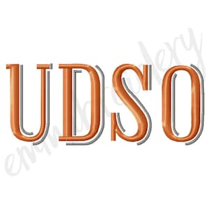 7 Sizes - Sloan Shadow Monogram Font - Block Letters Machine Embroidery ...