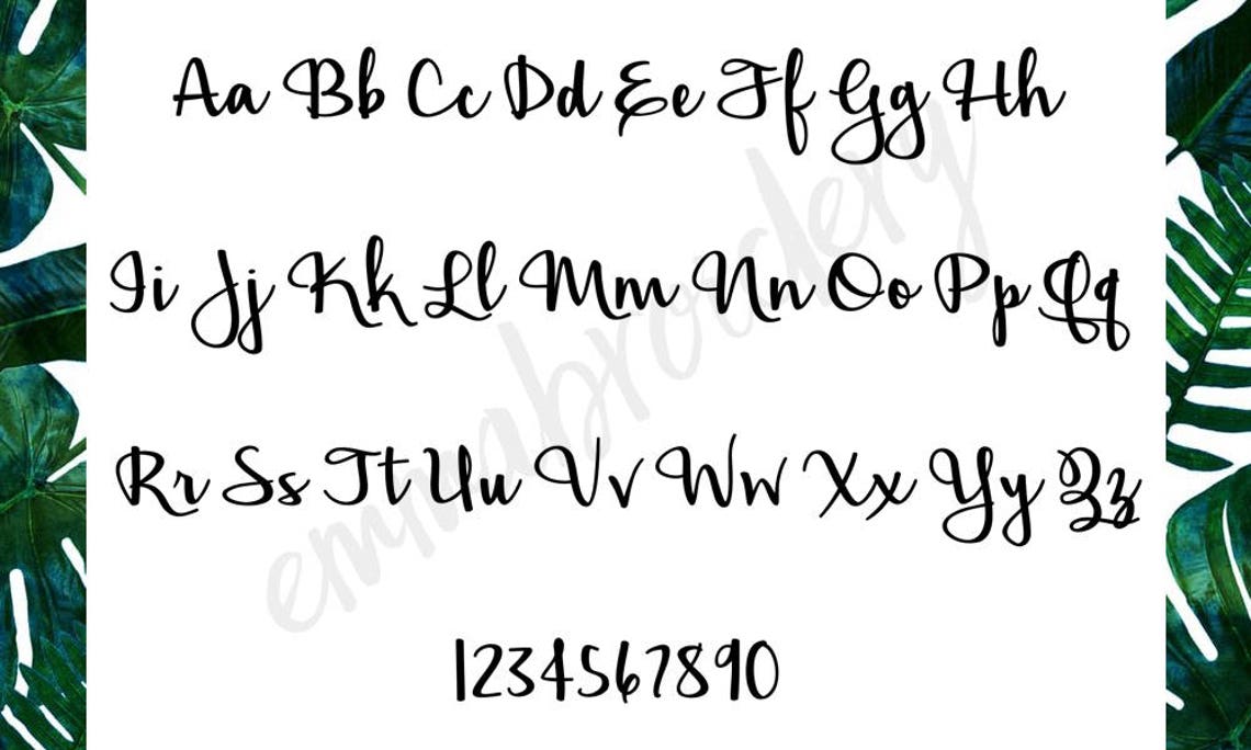 Gigi Script 1 2 3 Calligraphy Embroidery - Etsy