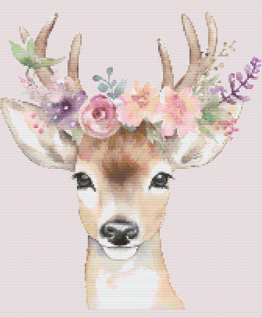 Buck and Flowers Cross Stitch Pattern - Etsy