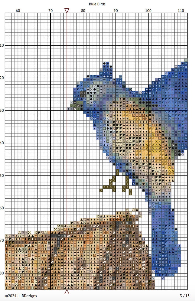 Blue Birds Cross Stitch Pattern - Etsy