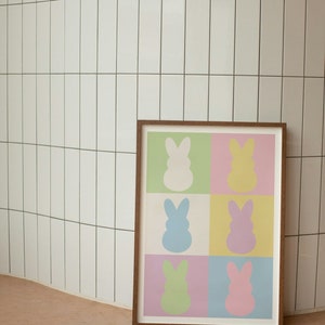 Easter Bunny, Peep, Wall Art, Spring Decpr, Pop Art Print, Pastel ...