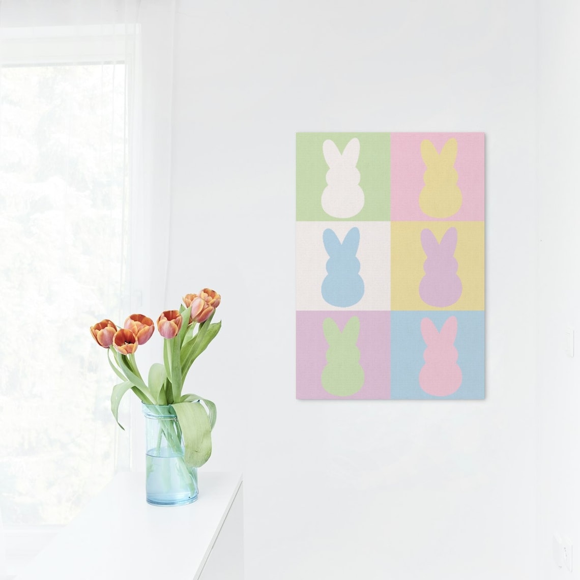 Easter Bunny, Peep, Wall Art, Spring Decpr, Pop Art Print, Pastel ...