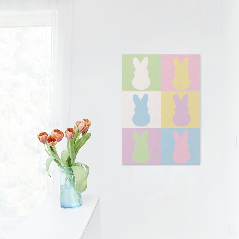 Easter Bunny, Peep, Wall Art, Spring Decpr, Pop Art Print, Pastel ...