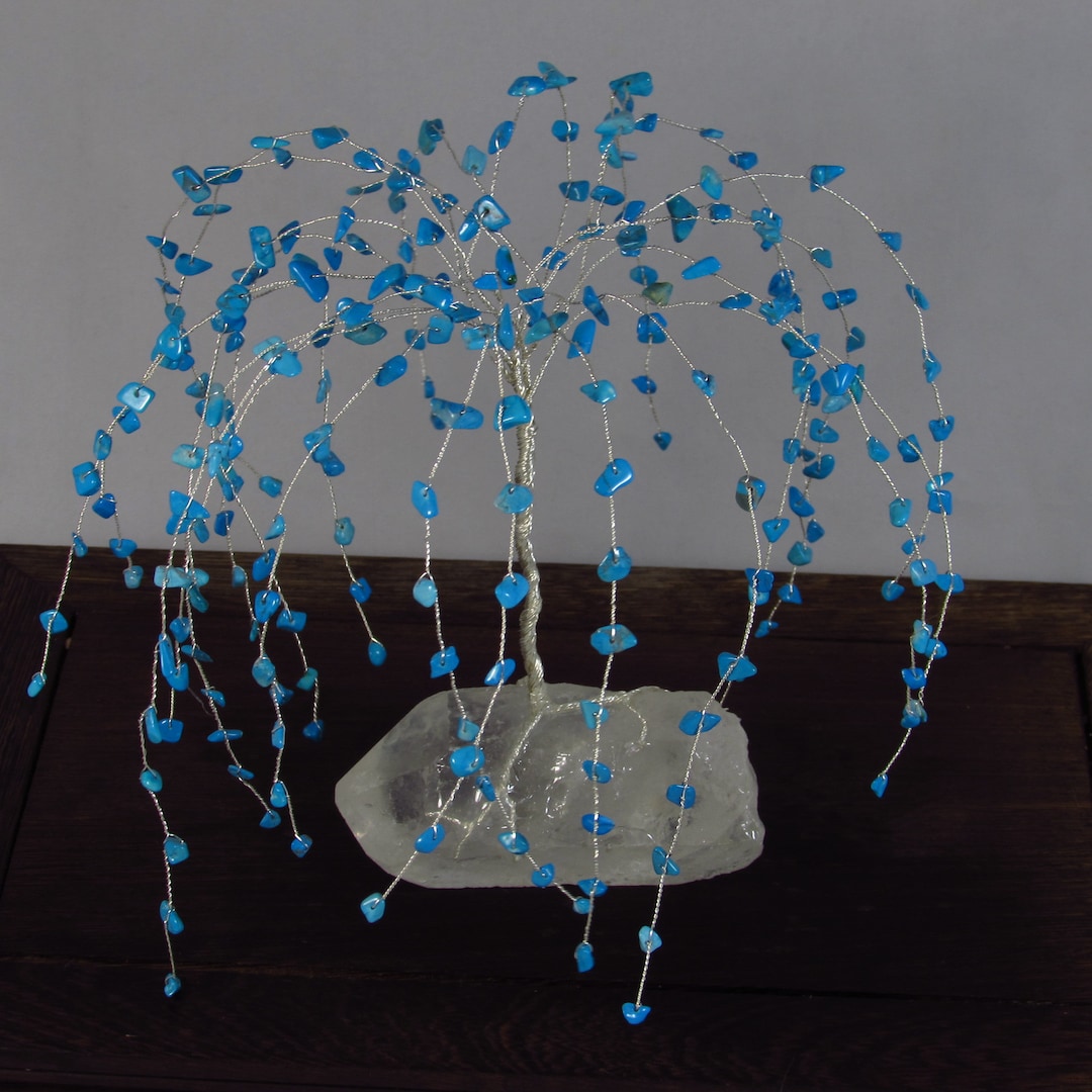 Weeping Willow Gem Tree/ Tree of Life/ Family Tree/ Turquoise Gem Tree ...