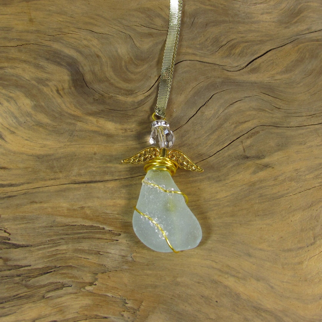 Sea Glass Angel Christmas Ornament: Handmade Beach Glass Decor - Etsy