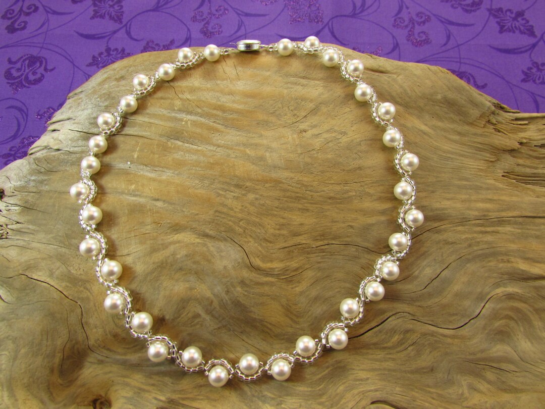 Swarovski Pearl Swirl Collar/ Hecho a mano/ Hecho a mano/ Novia - Etsy ...