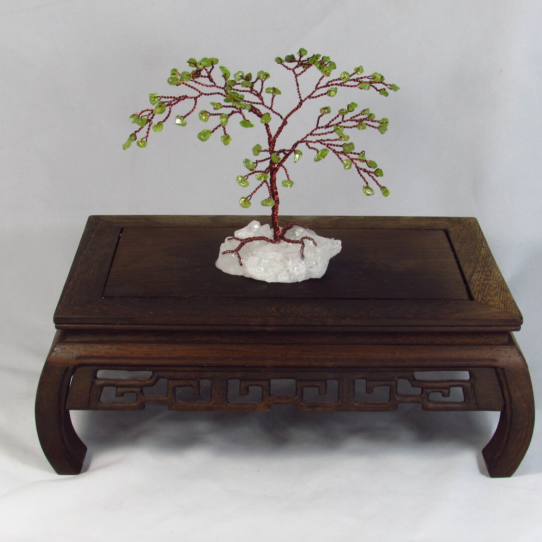 Peridot Gem Tree With Crystal Base/ Bonsai Tree/ Peridot Gemstone Tree ...