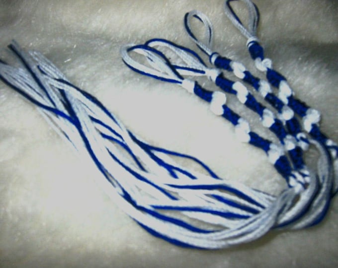 Tzitzit,tassles, 2 Braided Loop,blue & White, Judaica/messianic Fringes ...
