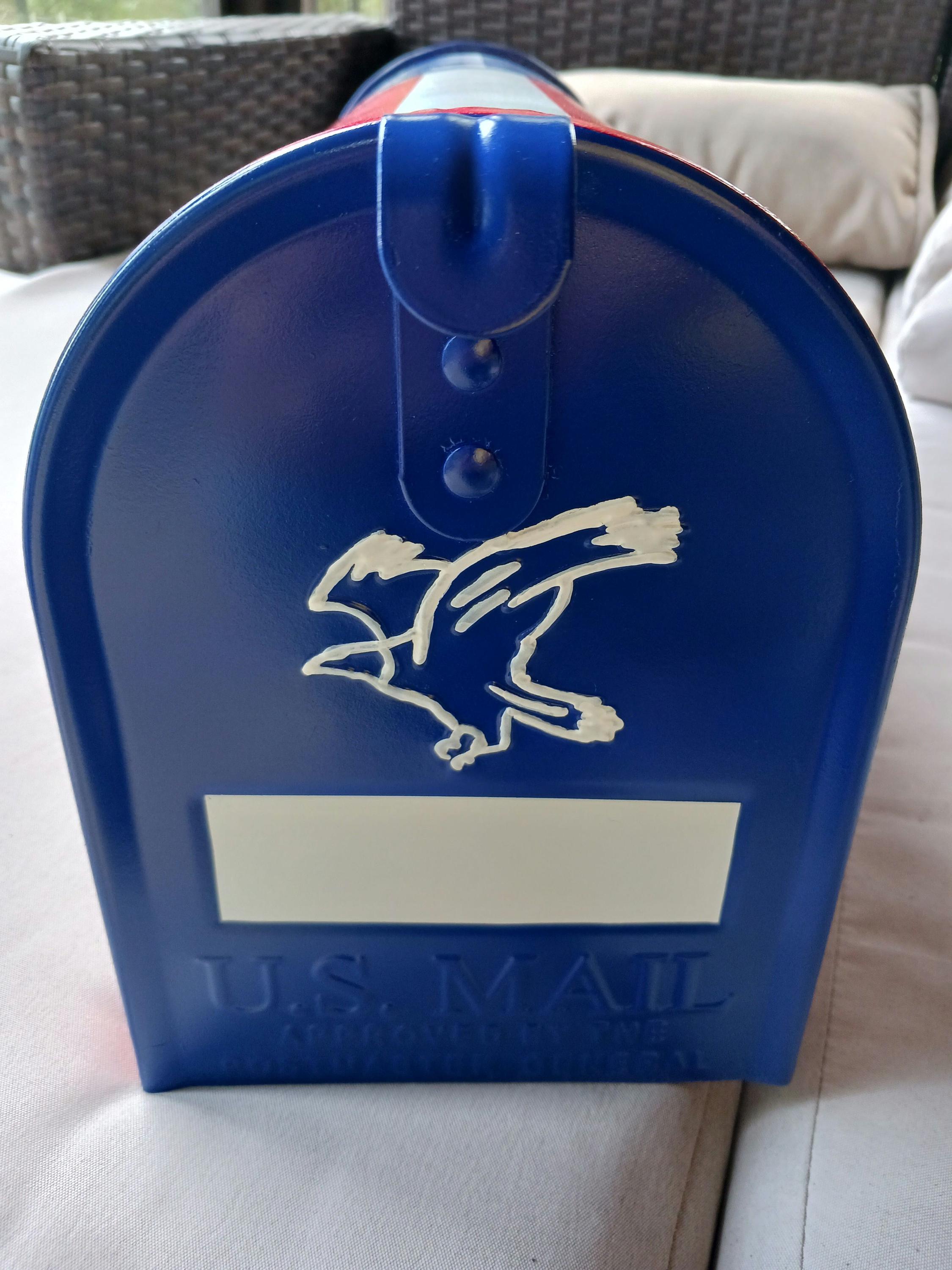 Hand Painted,american Flag,standard Size Metal Mail Box,red,white,blue ...