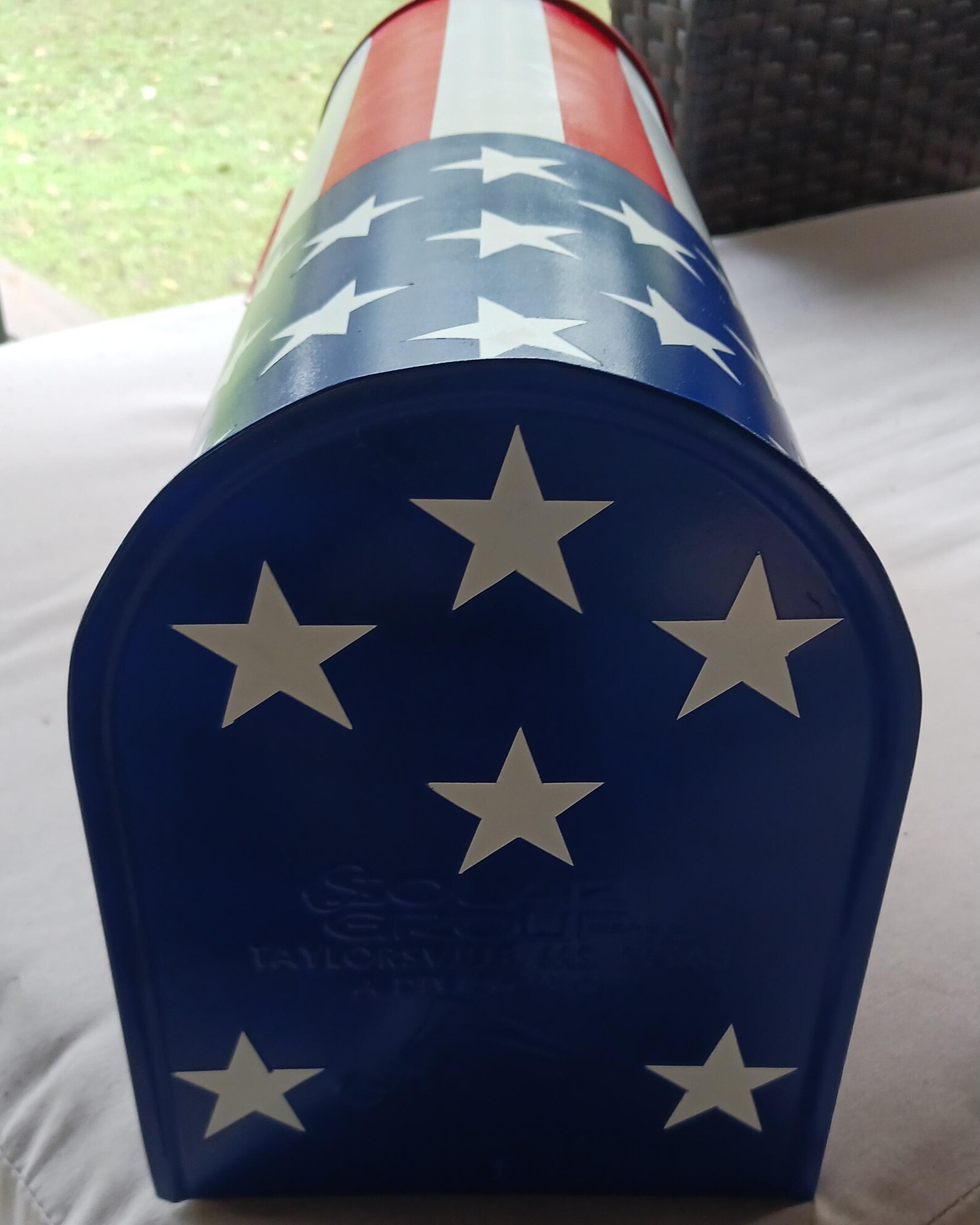 Hand Painted,american Flag,standard Size Metal Mail Box,red,white,blue ...