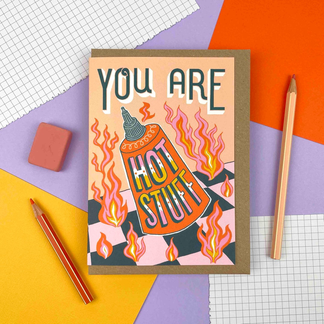 You Are Hot Stuff, A6 Valentine Card - Etsy
