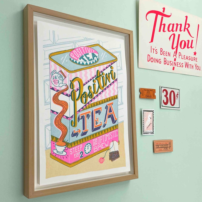 A4 Positivity Tea Caddy Print - Etsy