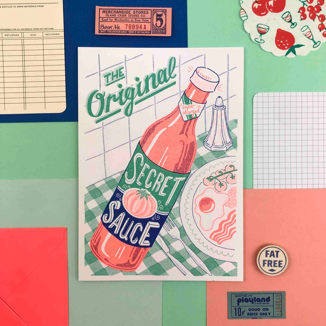 A5 Secret Sauce Risograph Print Sauce Print Pop Art - Etsy