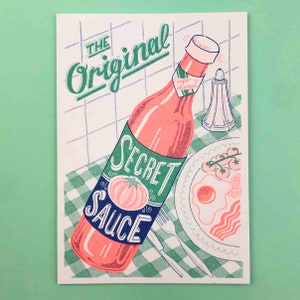 A5 Secret Sauce Risograph Print Sauce Print Pop Art - Etsy