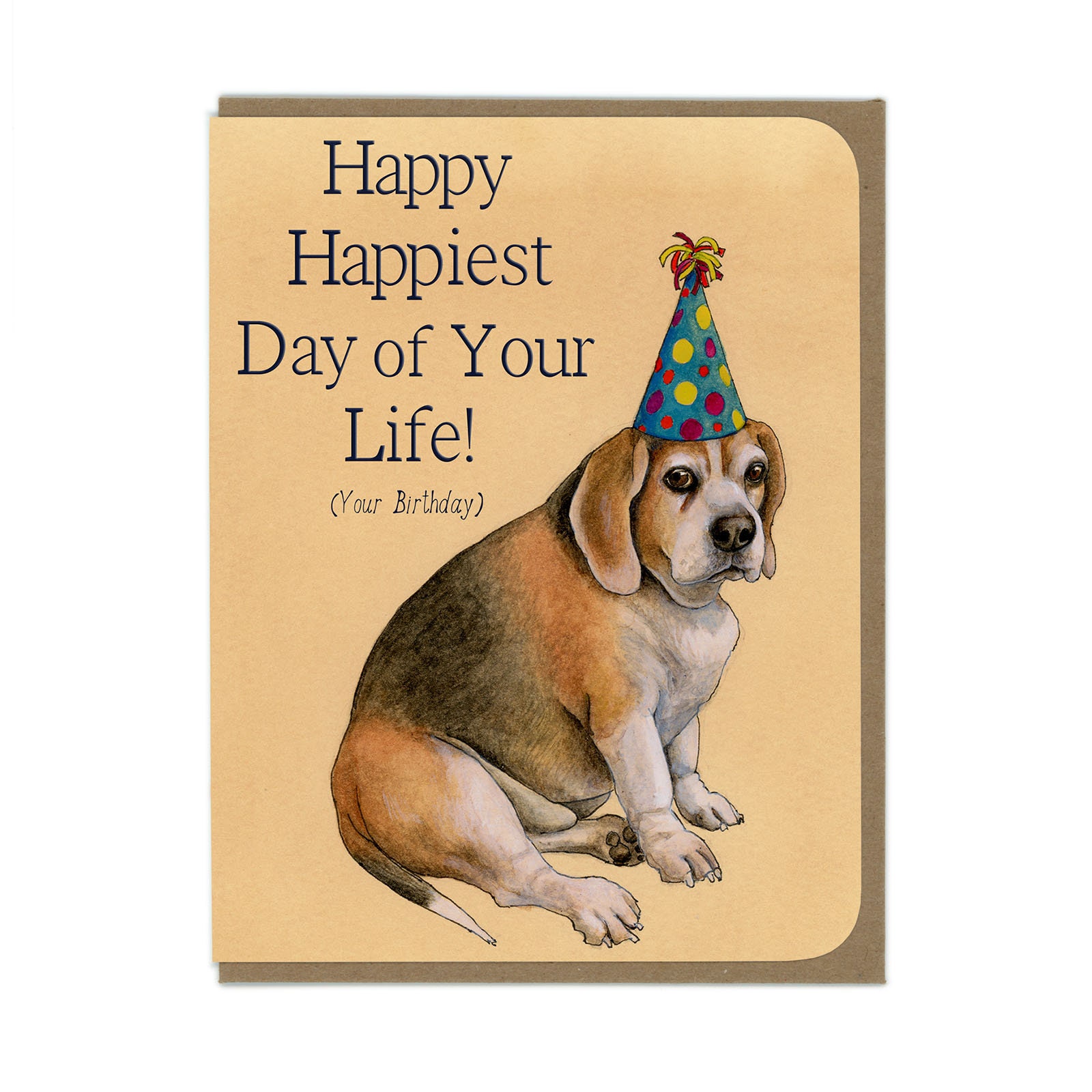 BIRTHDAY Chubby Beagle Dog Happiest Day Birthday Card | Etsy