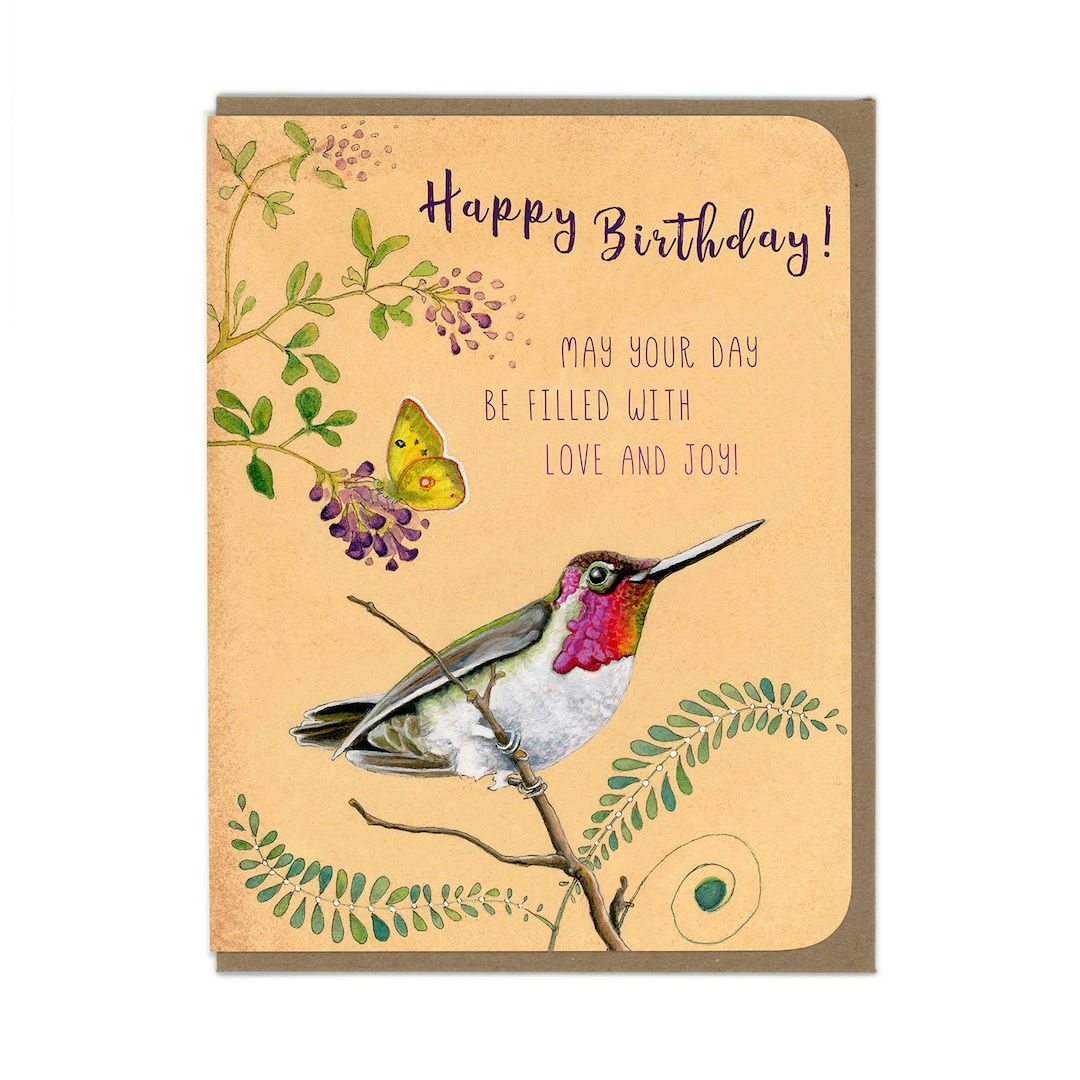 BIRTHDAY Hummingbird - Birthday Card - Etsy
