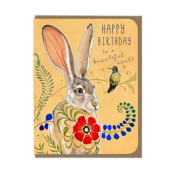 Rabbit Birthday Card - Etsy