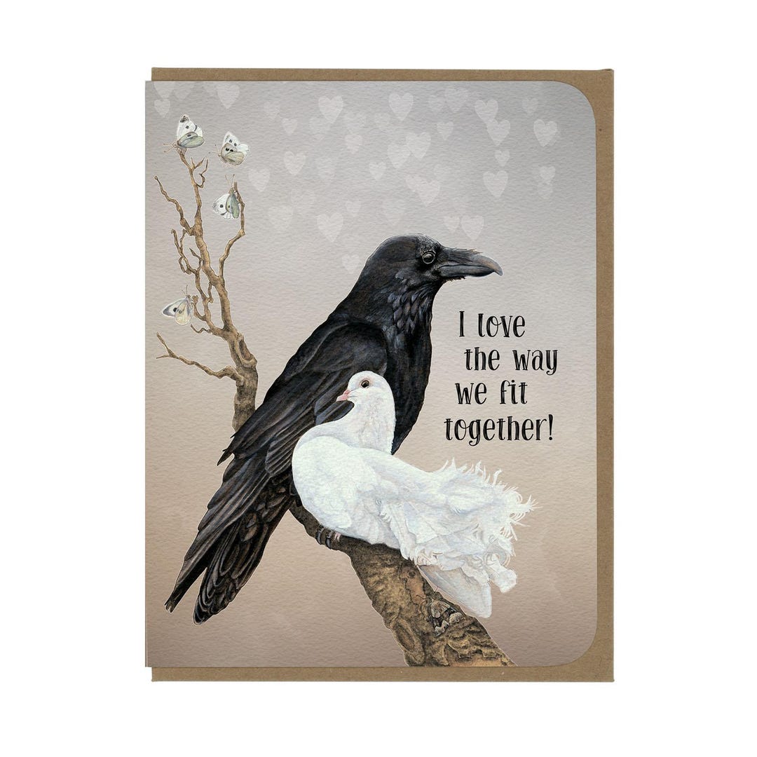 LOVE Raven and Dove Greeting Card - Etsy