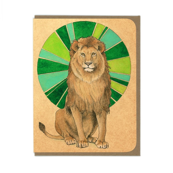 Lion Greeting Card - Etsy